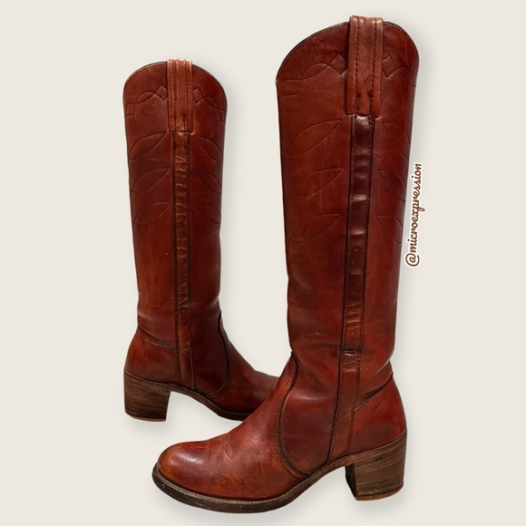 Frye | Shoes | Vintage 95s Black Label Frye Campus Cognac Brown Leather ...
